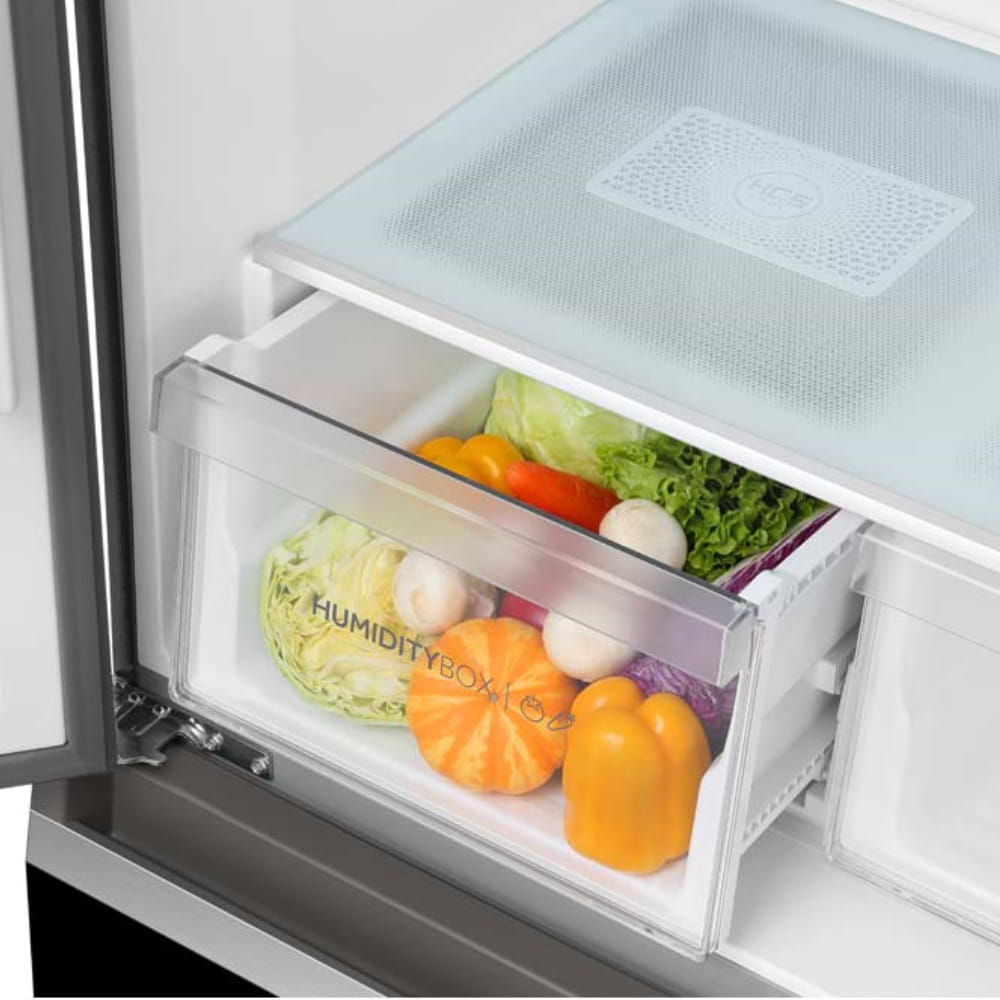 מחסני חשמל - מקרר 4 דלתות HRF-7100FB זכוכית שחורה מהדרין HAIER | אחריות ניופאן היבואן הרשמי