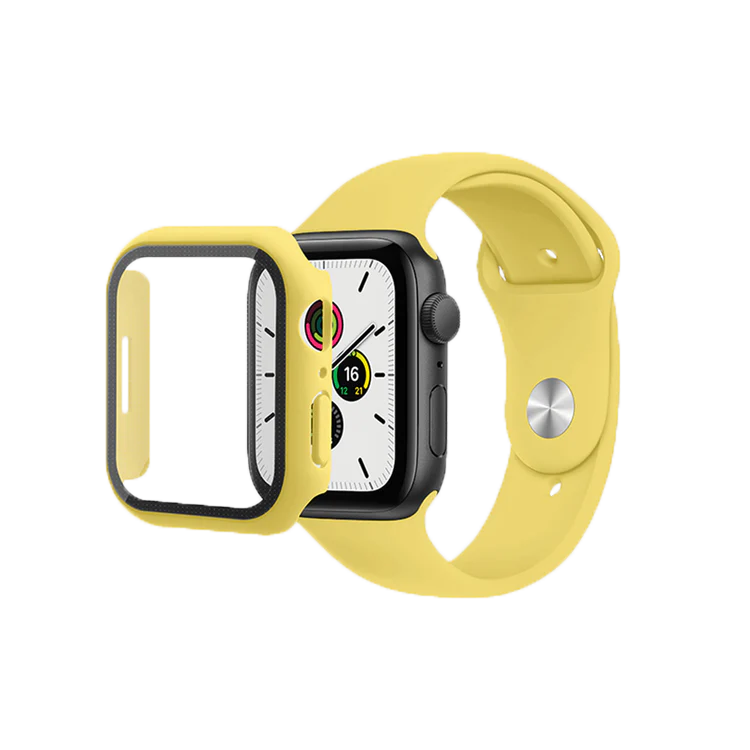 מחסני חשמל - רצועות שעון ומגן מסך Skech ל Apple Watch 7 41mm - צבע צהוב ...