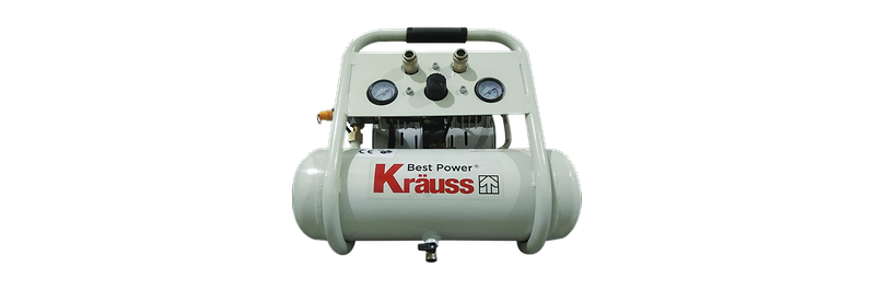 מדחס שקט ללא שמן 1 כ ס עם מיכל 6 ליטר Krauss KR-1000S - אחריות ע י היבואן הרשמי - מחסני חשמל