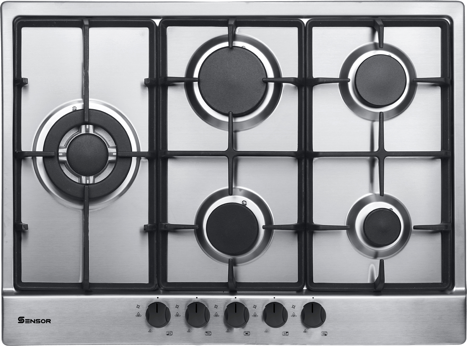 כיריים גז 5 להבות Sensor SNGH-7515X - גימור נירוסטה אחריות ע י היבואן ...