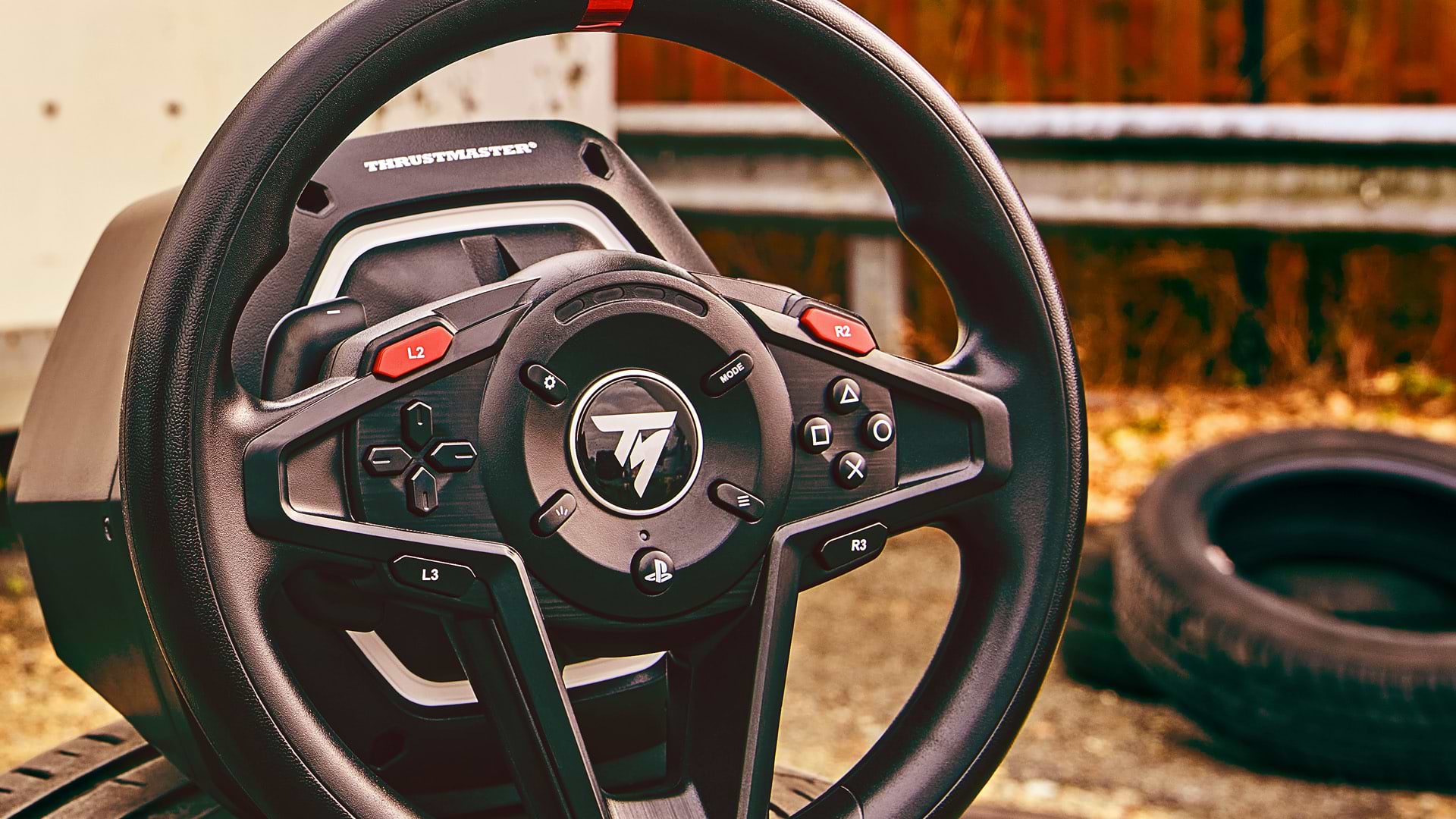 הגה מרוצים עם דוושות ThrustMaster T128P לקונסולות PlayStation 4/5 - צבע ...