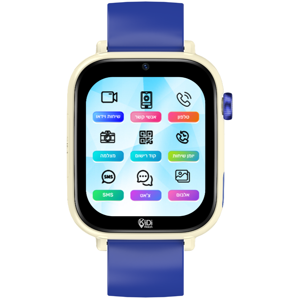 שעון חכם לילדים Kidiwatch Hello 4G - צבע כחול שנה אחריות ע י היבואן הרשמי - מחסני חשמל