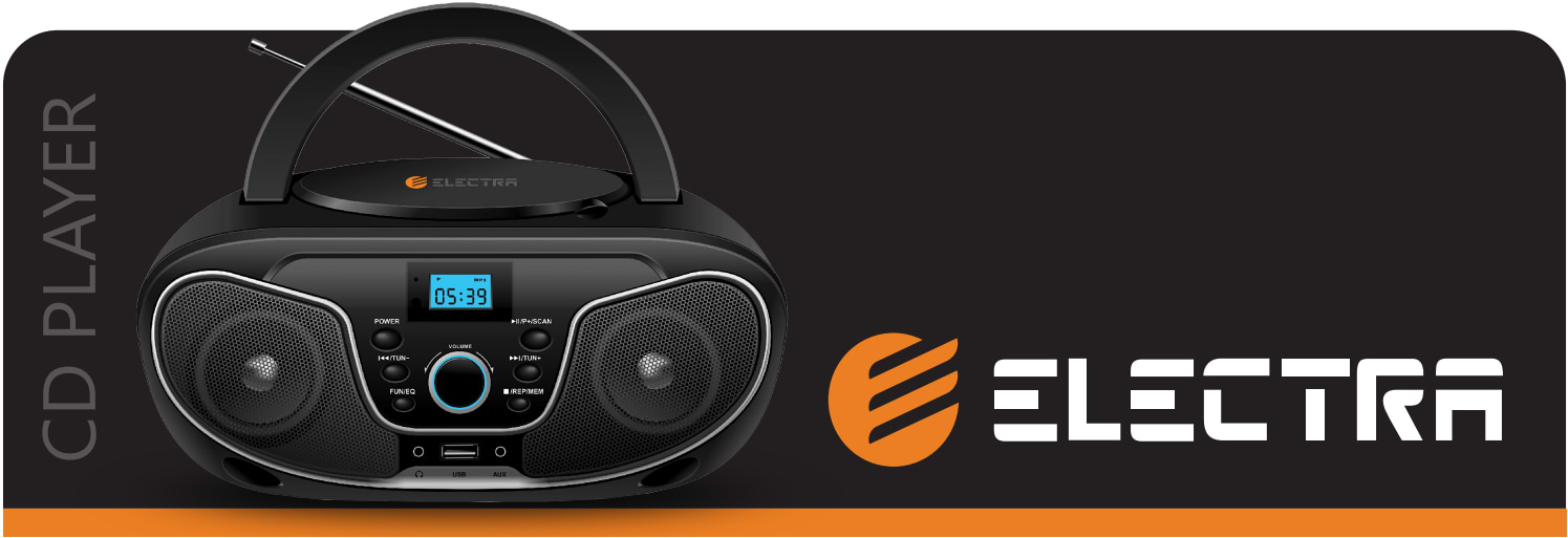 רדיו דיסק נייד Electra E4 Bluetooth בצבע שחור - מחסני חשמל