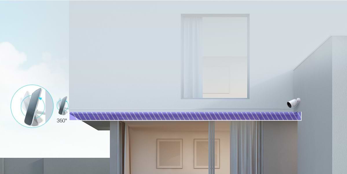 מצלמת אבטחה חיצונית אלחוטית עם פאנל סולארי Ezviz EB3 2K 3MP - צבע שחור ...