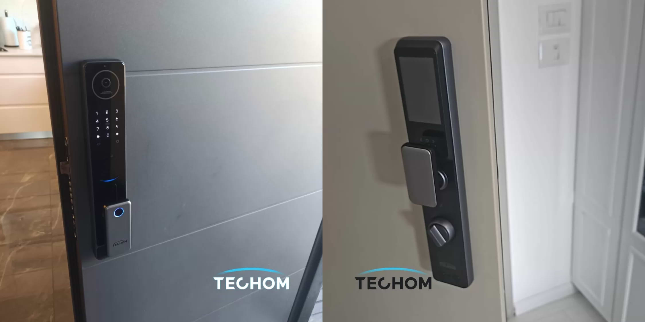 מנעול חכם Techom Smart Plus - צבע שחור שנה אחריות ע י היבואן הרשמי - מחסני חשמל