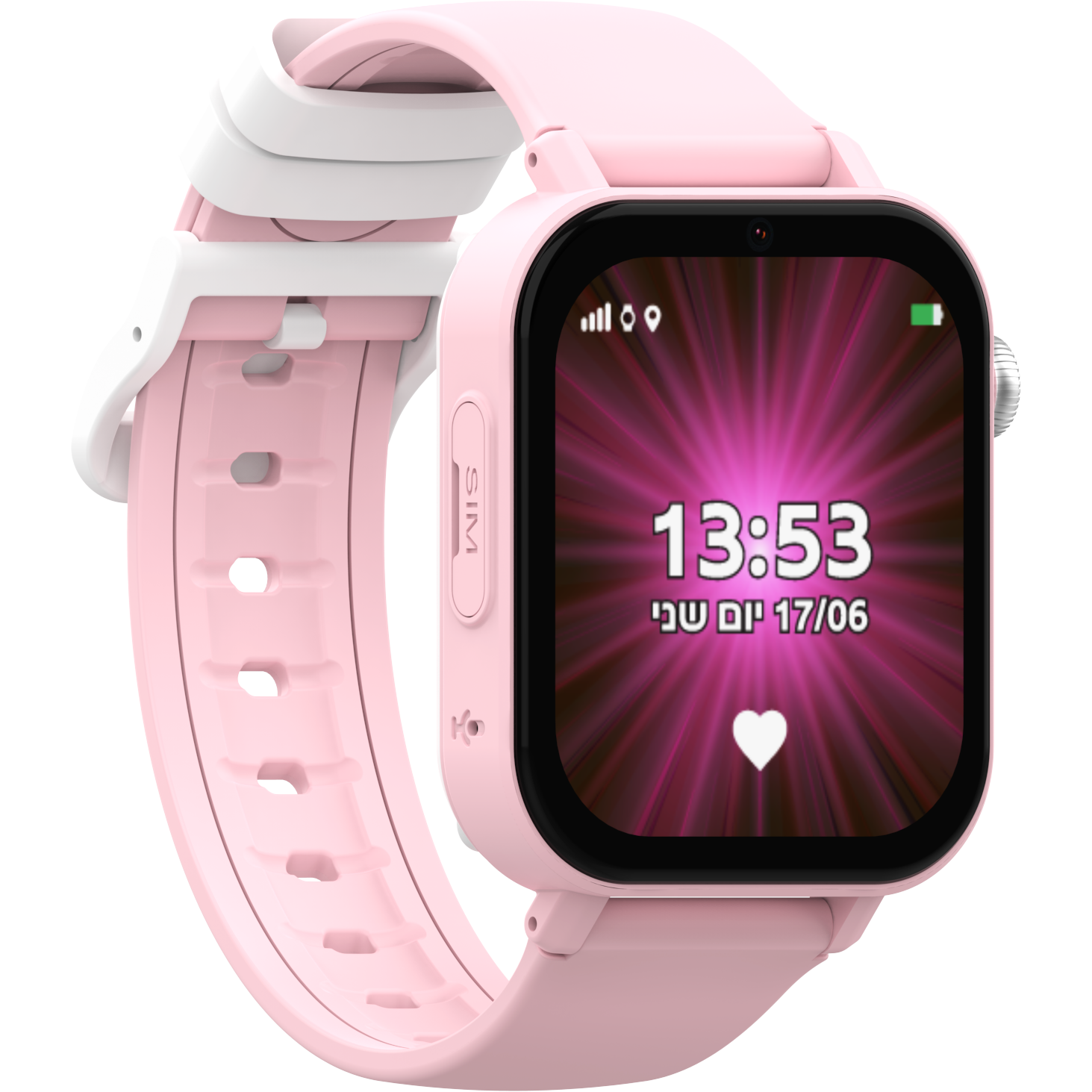 שעון חכם לילדים KidiWatch Premium - צבע ורוד שנה אחריות ע י היבואן הרשמי - מחסני חשמל