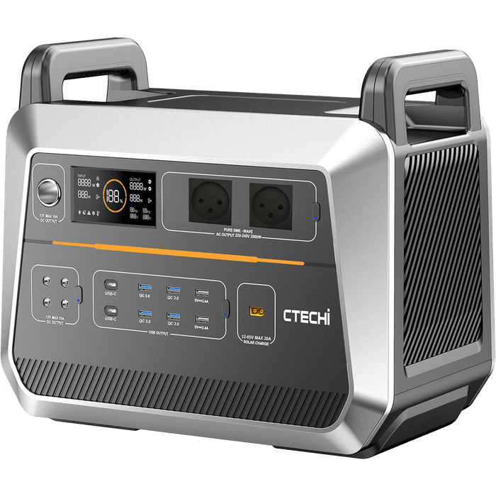 תחנת כוח ניידת CTECHI ST2000 קיבולת 2073.6Wh הספק 1800-3000W כולל UPS ...