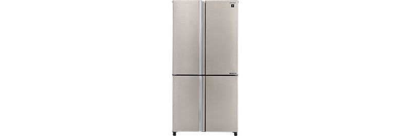 מקרר 4 דלתות מקפיא תחתון 572 ליטר נטו Sharp SJ-8950 עם התקן שבת מובנה - גימור נירוסטה אחריות ע י ...