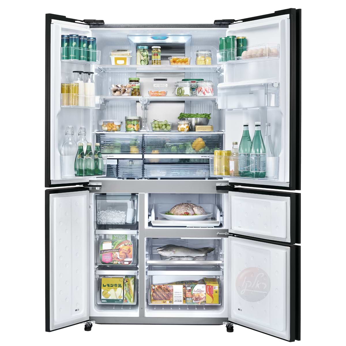 מקרר 5 דלתות עם מנגנון שבת מהדרין SHARP 9730 בצבע שמפניה - מחסני חשמל