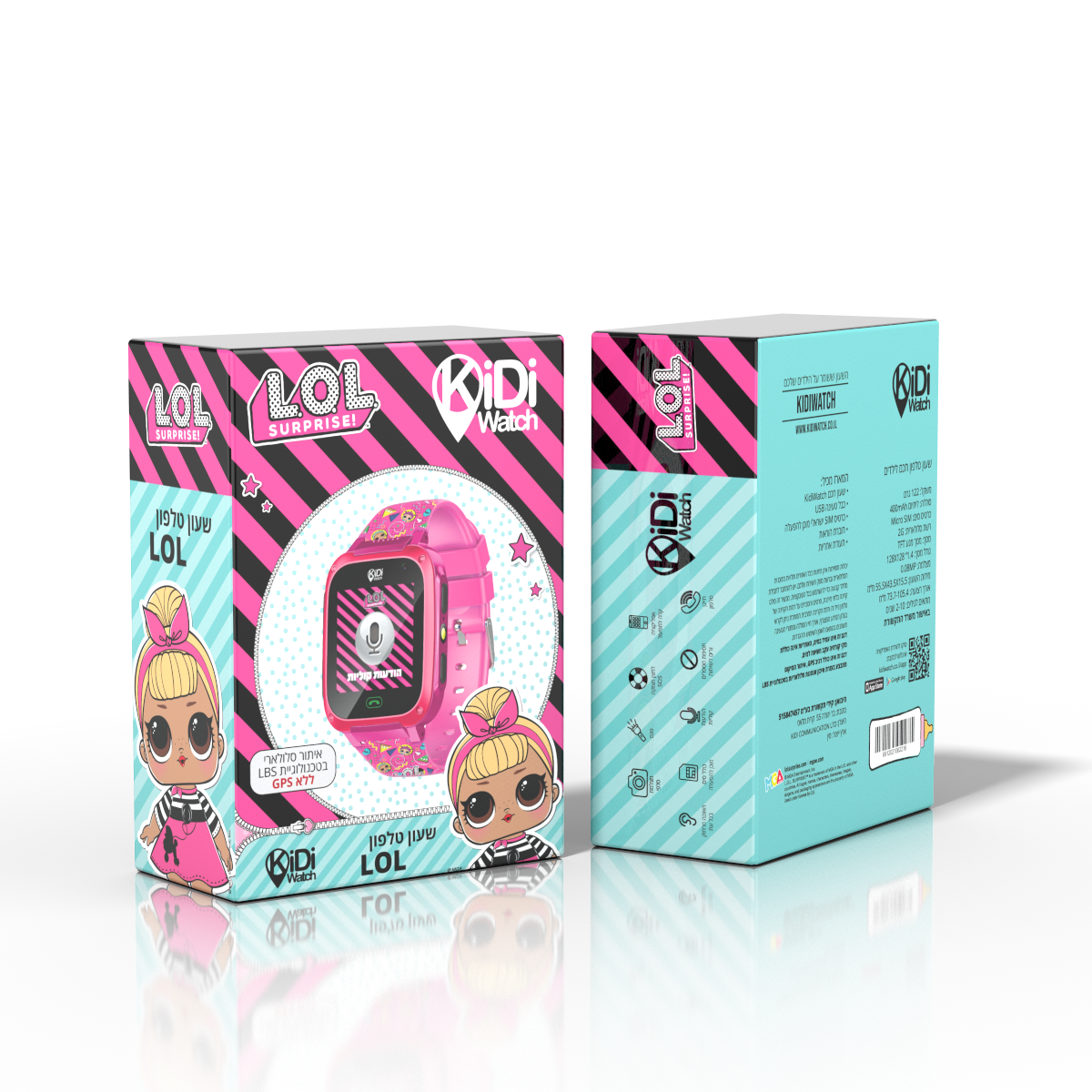 שעון חכם לילדים KidiWatch Watch G4 - צבע ורוד שנה אחריות ע י היבואן הרשמי - מחסני חשמל