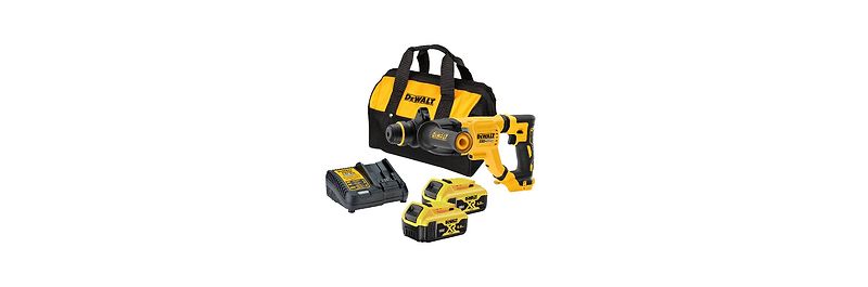 פטישון 18V בראשלס+בולמים כולל 2 סוללות 5AH ומטען DCH263P2-5AH DeWALT ...