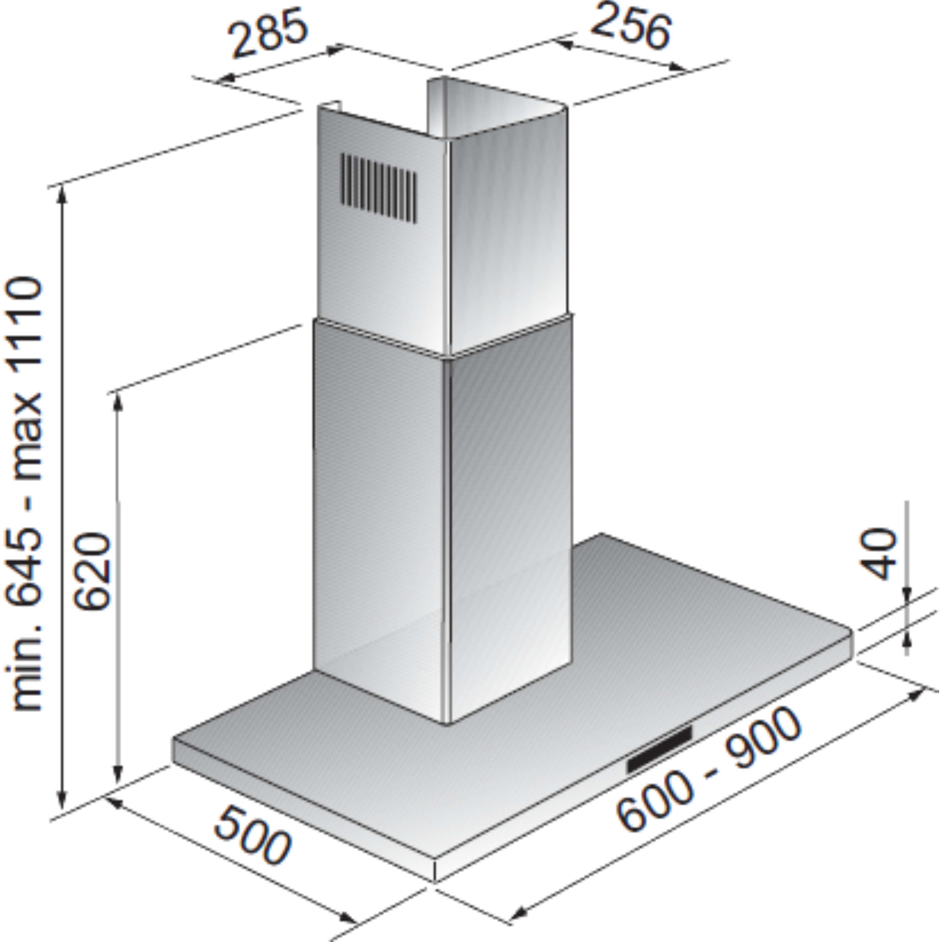 קולט אדים ארובה 90 ס''מ Lyvent LV-F-829 - גימור שחור אחריות ע י היבואן ...