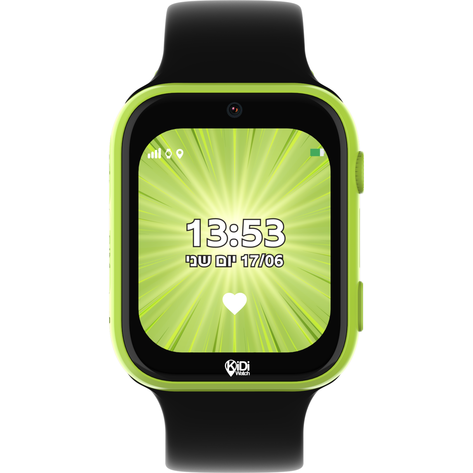 שעון חכם לילדים KidiWatch Next 2.4 - צבע שחור וירוק שנה אחריות ע י היבואן הרשמי - מחסני חשמל