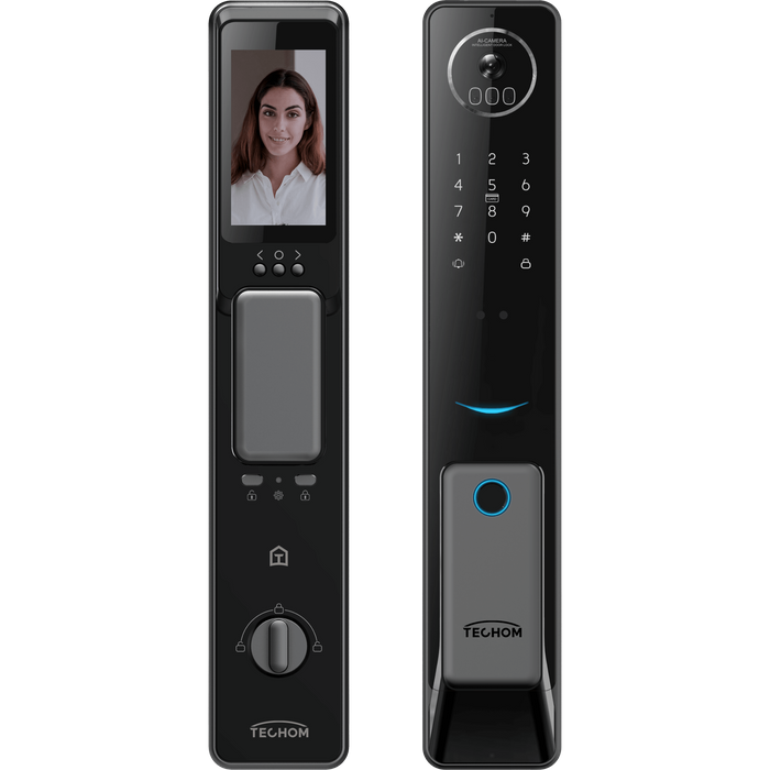 מנעול חכם Techom Smart Plus - צבע שחור שנה אחריות ע י היבואן הרשמי - מחסני חשמל